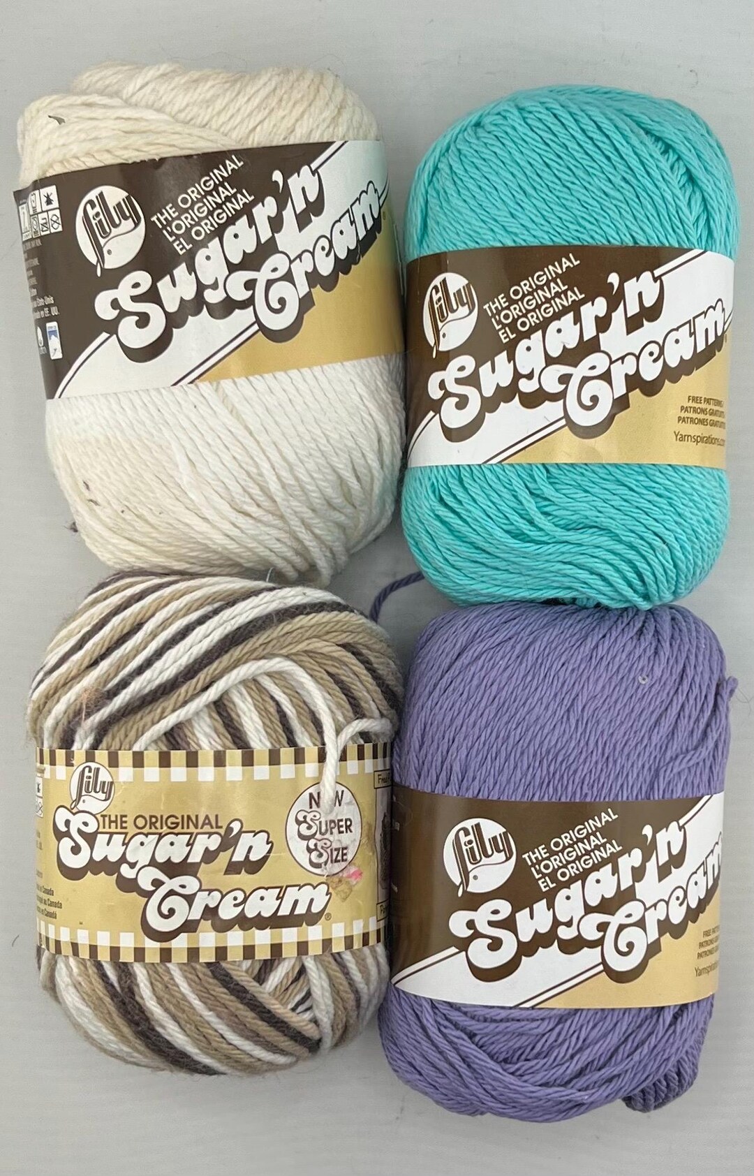 1 Skein Sugar’n Cream 100% Cotton 2.5 Ounce Each 4 Weight 4 Colors - Etsy