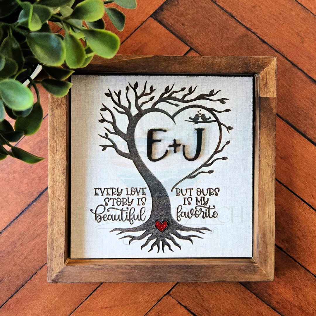 Personalized Couples Tree of Love Wooden Sign, Anniversary Gift - Etsy