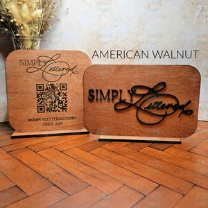 Logo and QR Code Tabletop Sign, Logo Sign, QR Code Sign, Craft Booth ...
