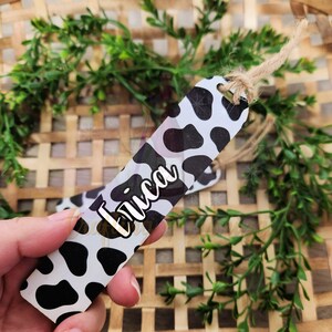 Personalized Cow Pattern Bookmark - Etsy