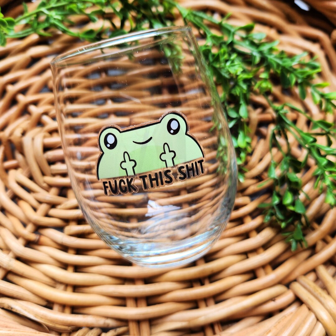 Frog Wine Glass, Funny Drinkware, Frogs, Frog Decor, Adult Drinkware ...