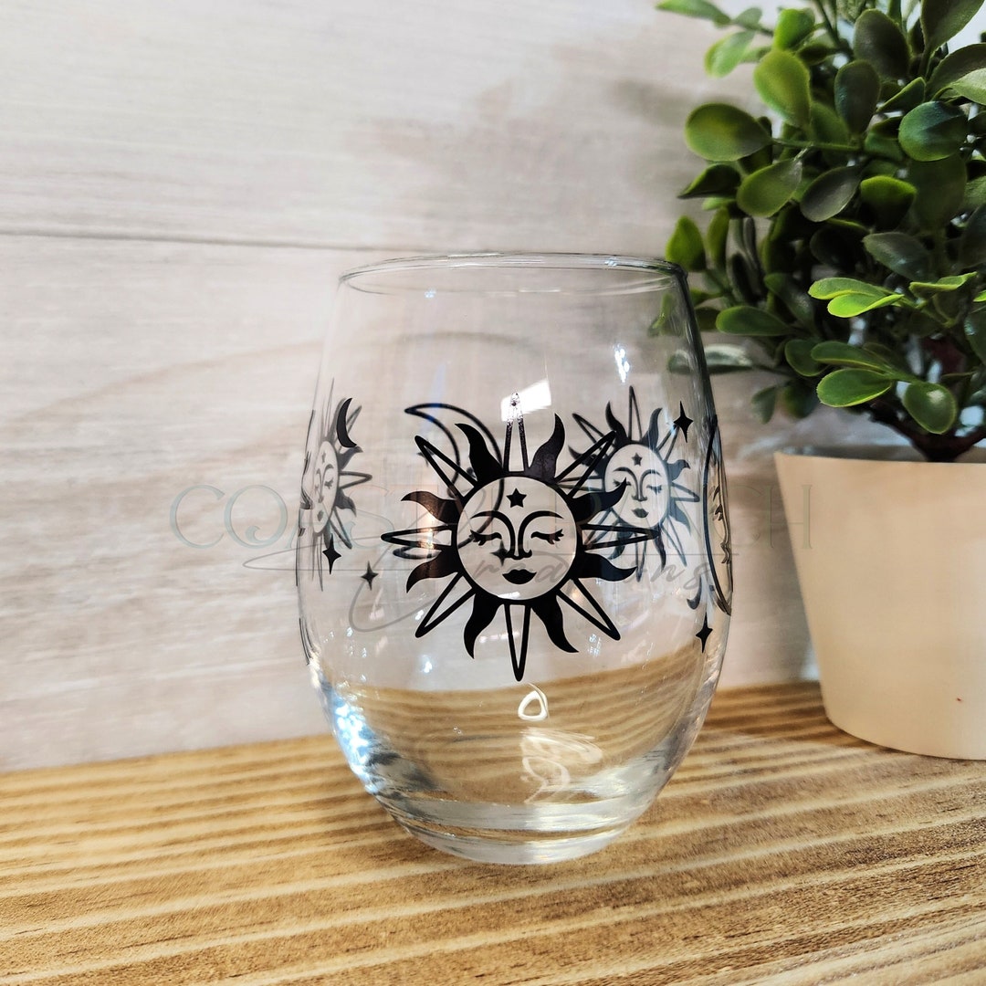 Sun and Moon Wine Glass,celestial Wine Glass,celestial Sun and Moon ...