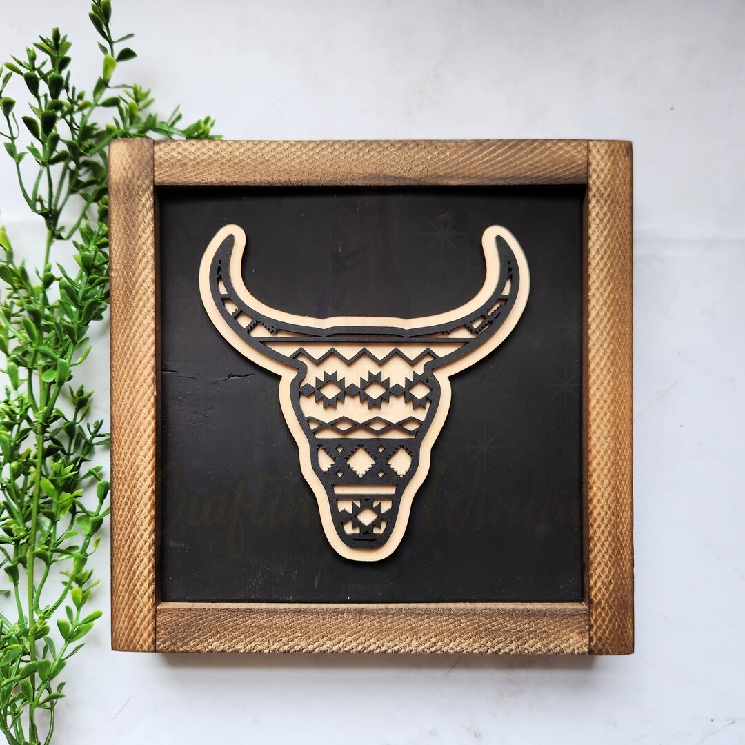 Aztec Cow Sign, Aztec Decor, Aztec Cow, Cow Decor, Western Decor ...