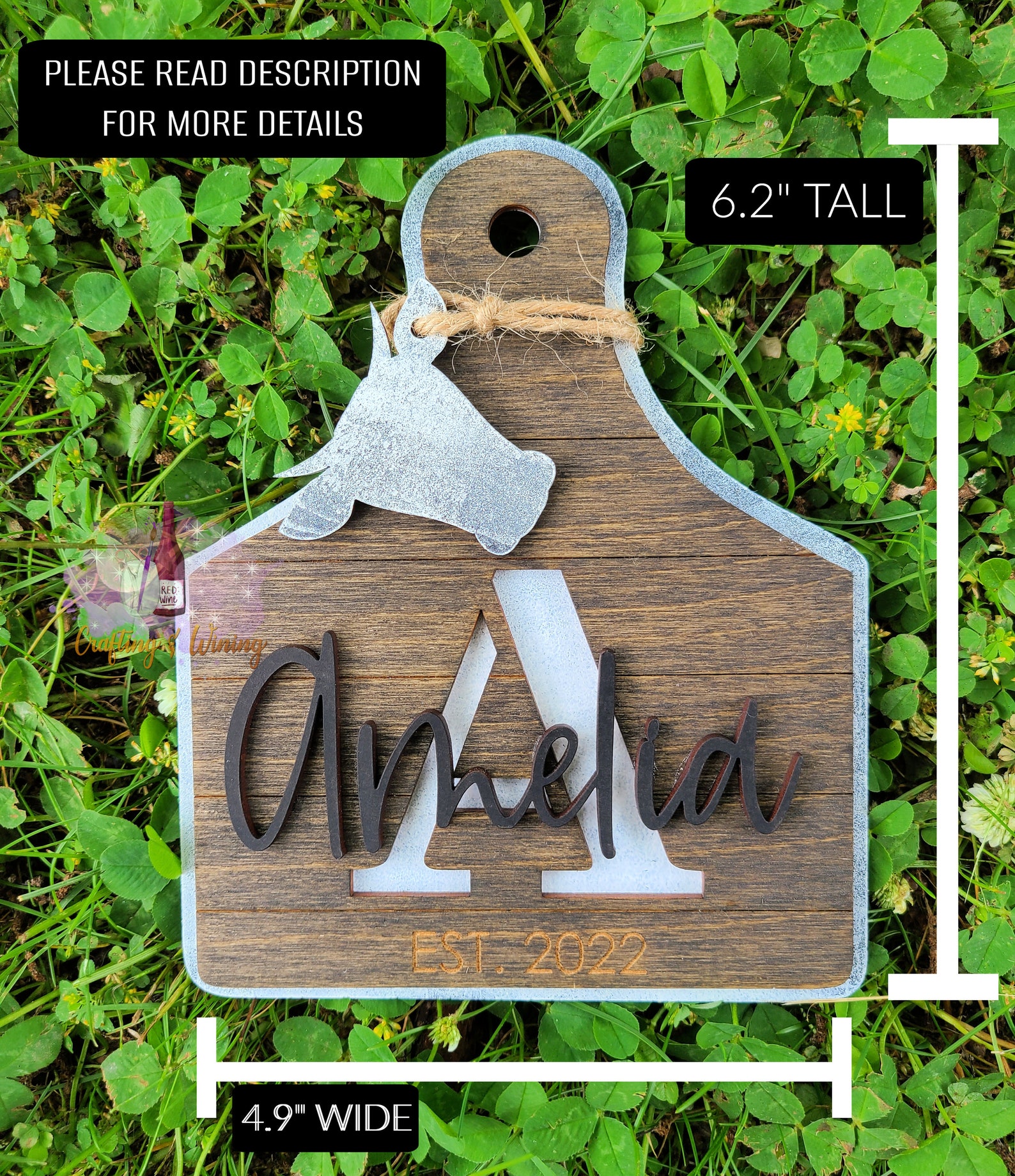 Personalized Cow Tag Decorative Board Cow Decor - Etsy