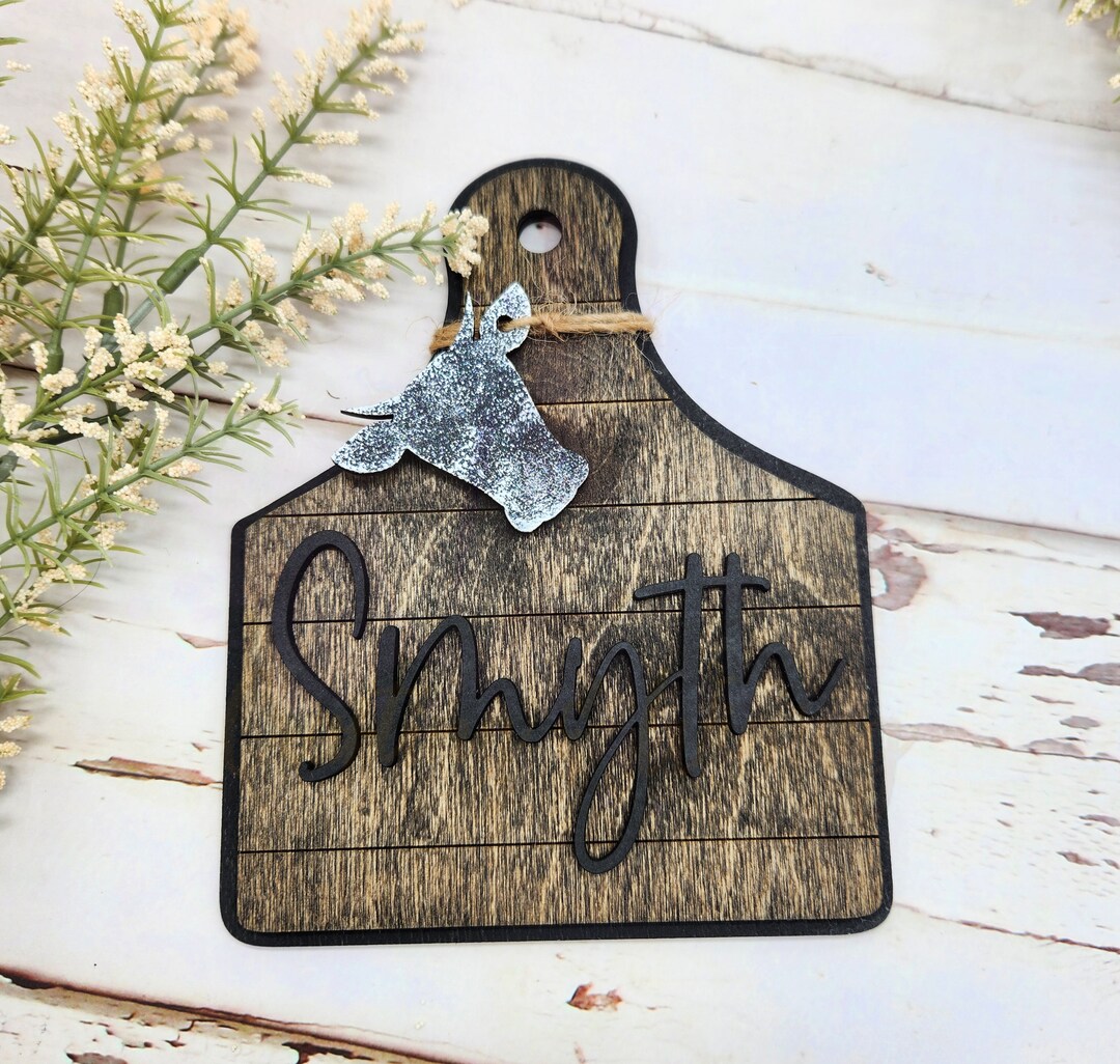 Personalized Cow Tag, Decorative Board, Cow Decor, Personalized Cow ...