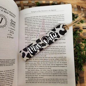 Personalized Cow Pattern Bookmark - Etsy