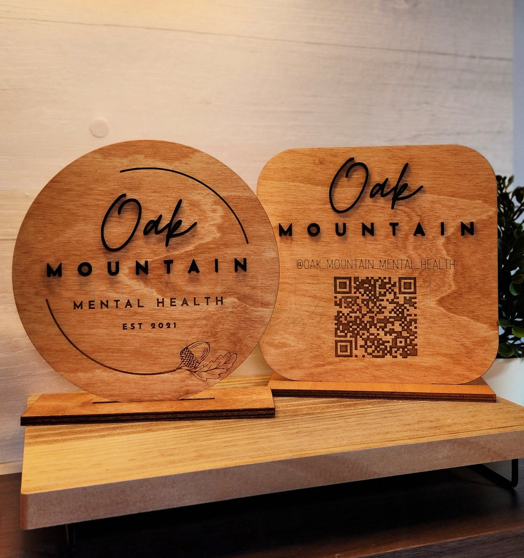 Logo and QR Code Tabletop Sign, Logo Sign, QR Code Sign, Craft Booth ...