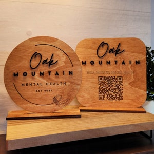 Logo and QR Code Tabletop Sign, Logo Sign, QR Code Sign, Craft Booth ...