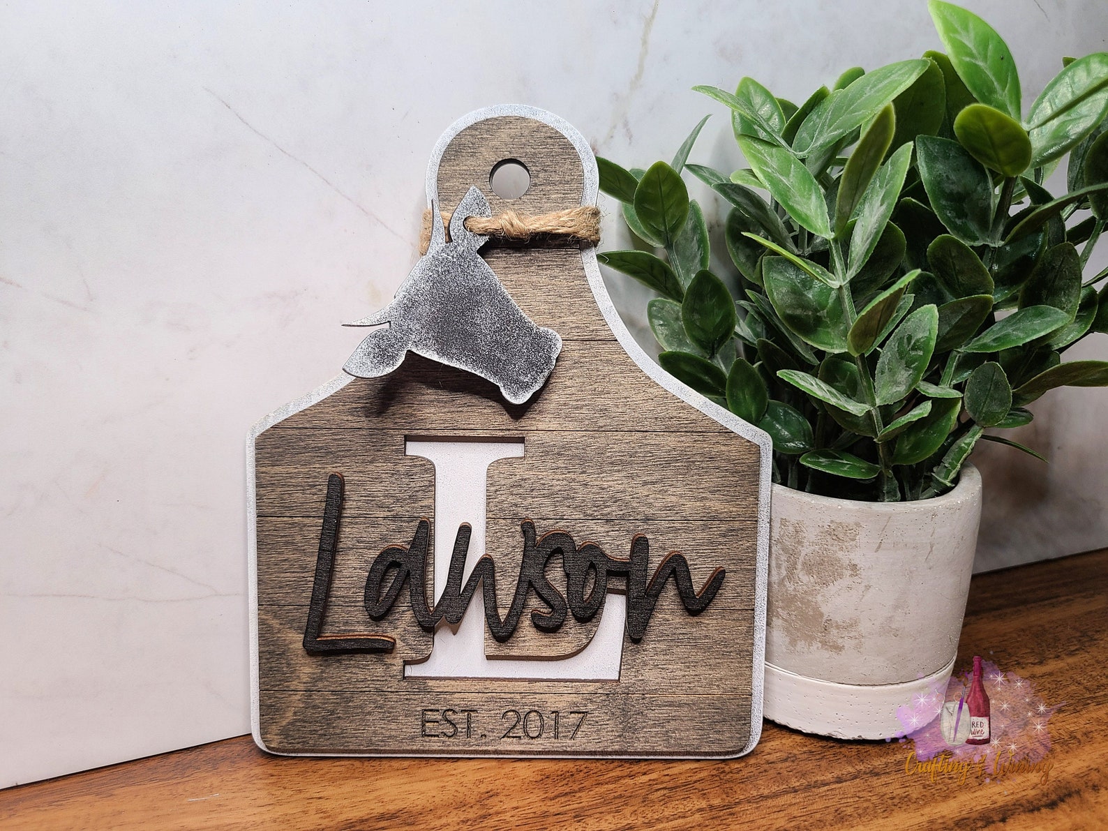 Personalized Cow Tag Decorative Board Cow Decor - Etsy
