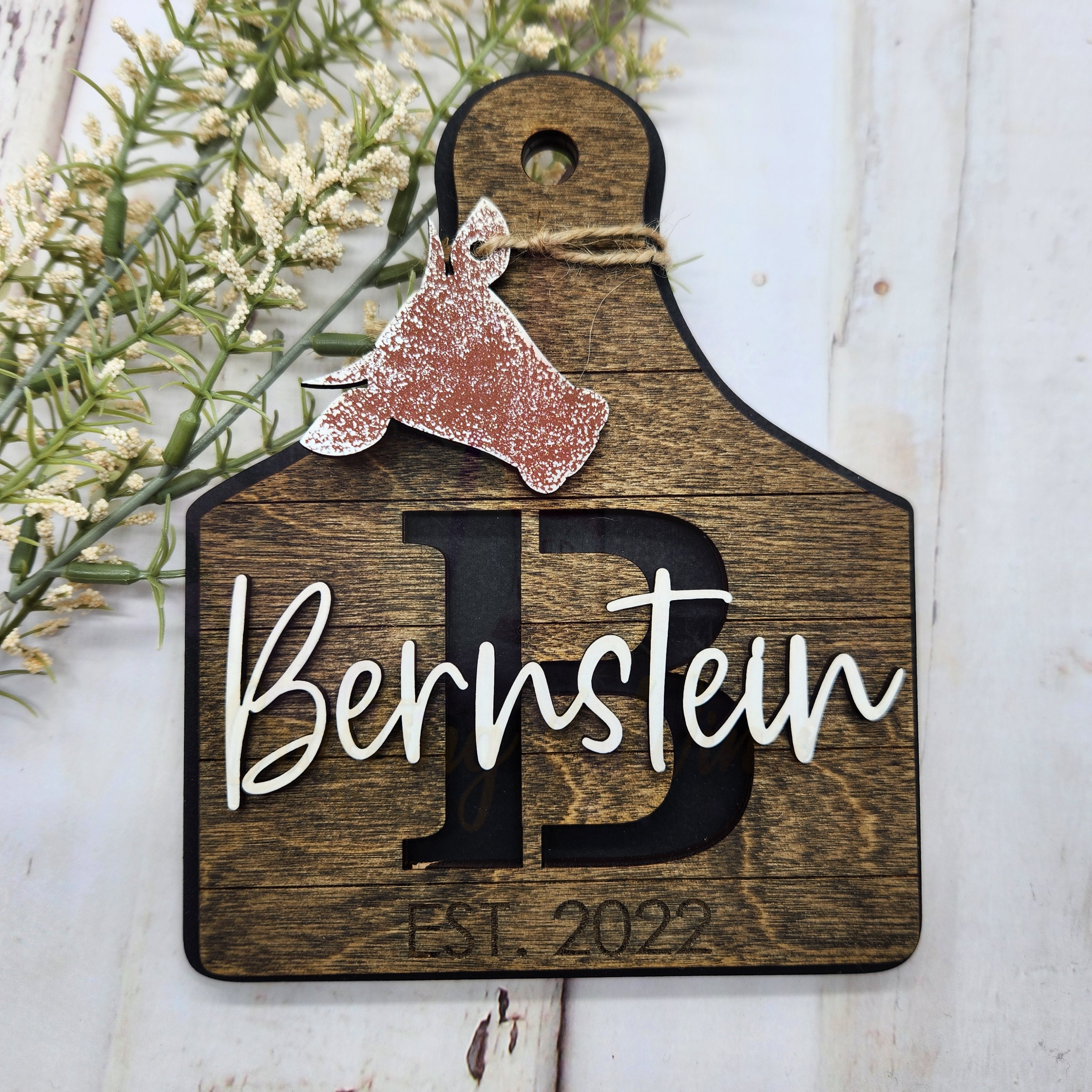 Personalized Wood Cow Tag, Farmhouse Decor - Etsy