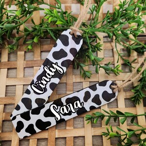 Personalized Cow Pattern Bookmark - Etsy