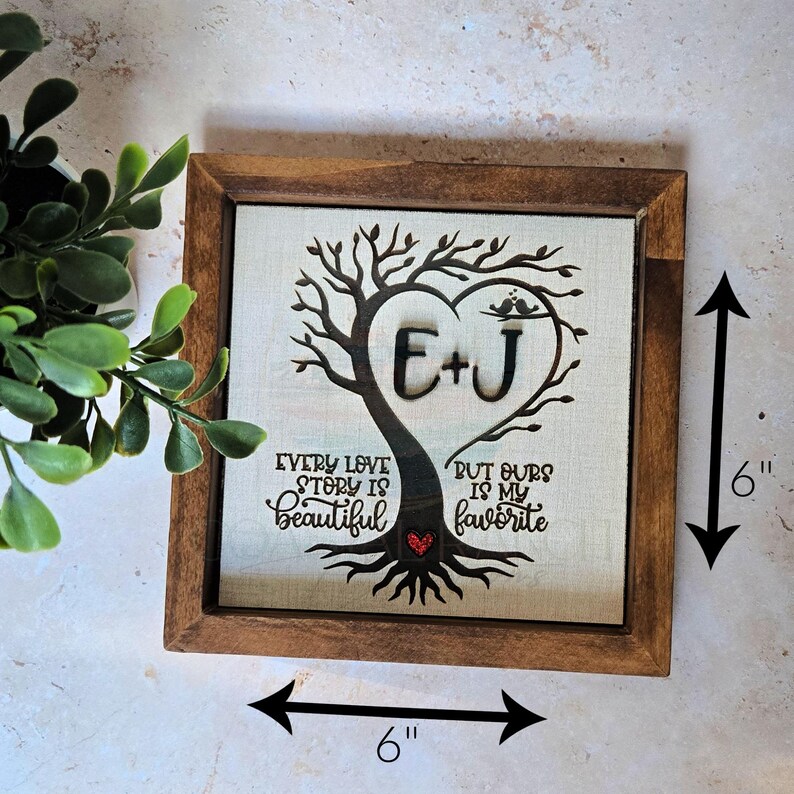 Personalized Couples Tree of Love Wooden Sign, Anniversary Gift - Etsy