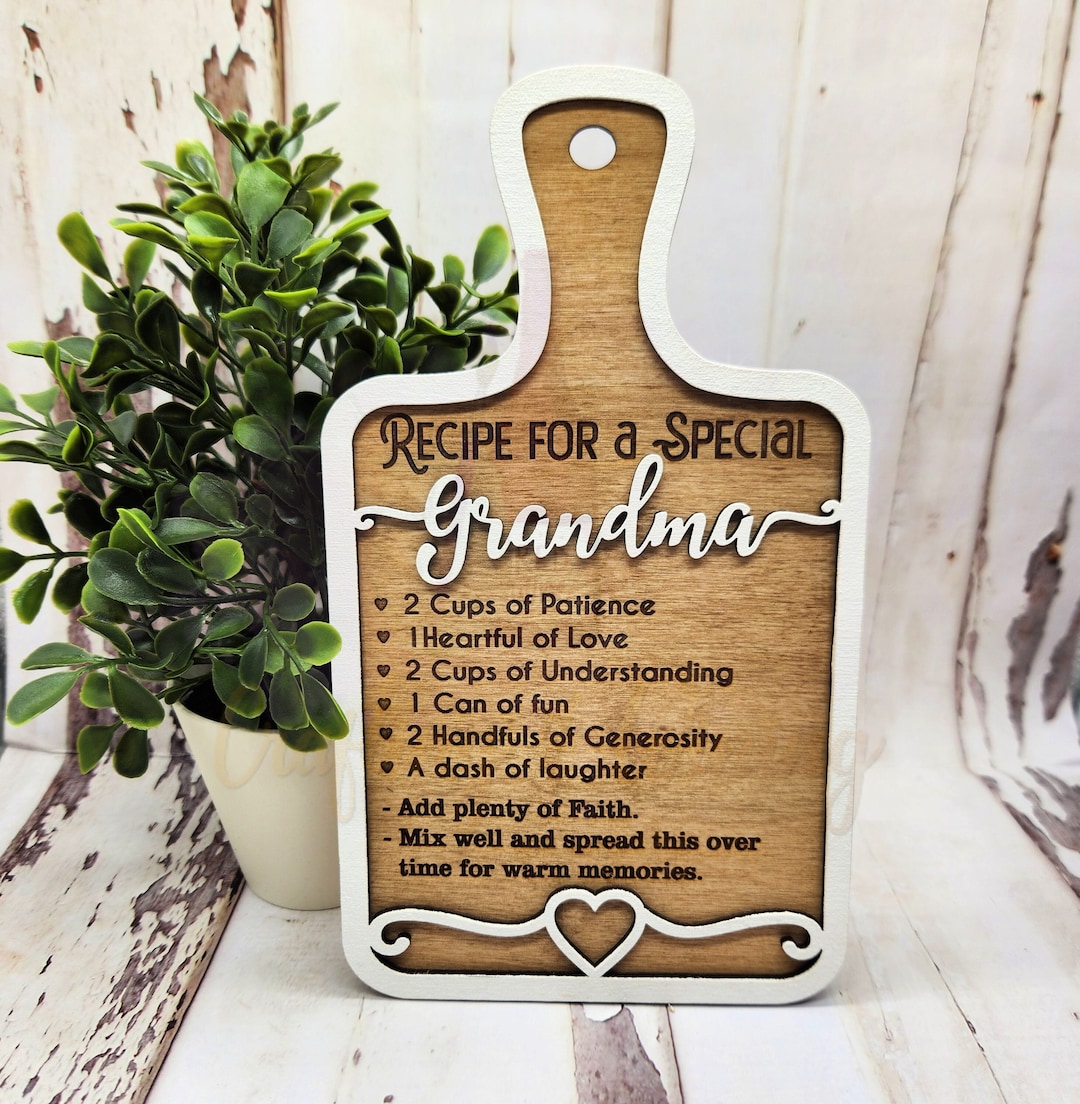 Grandma/mom Recipe Decorative Board, Decorative Cutting Board, Grandma ...