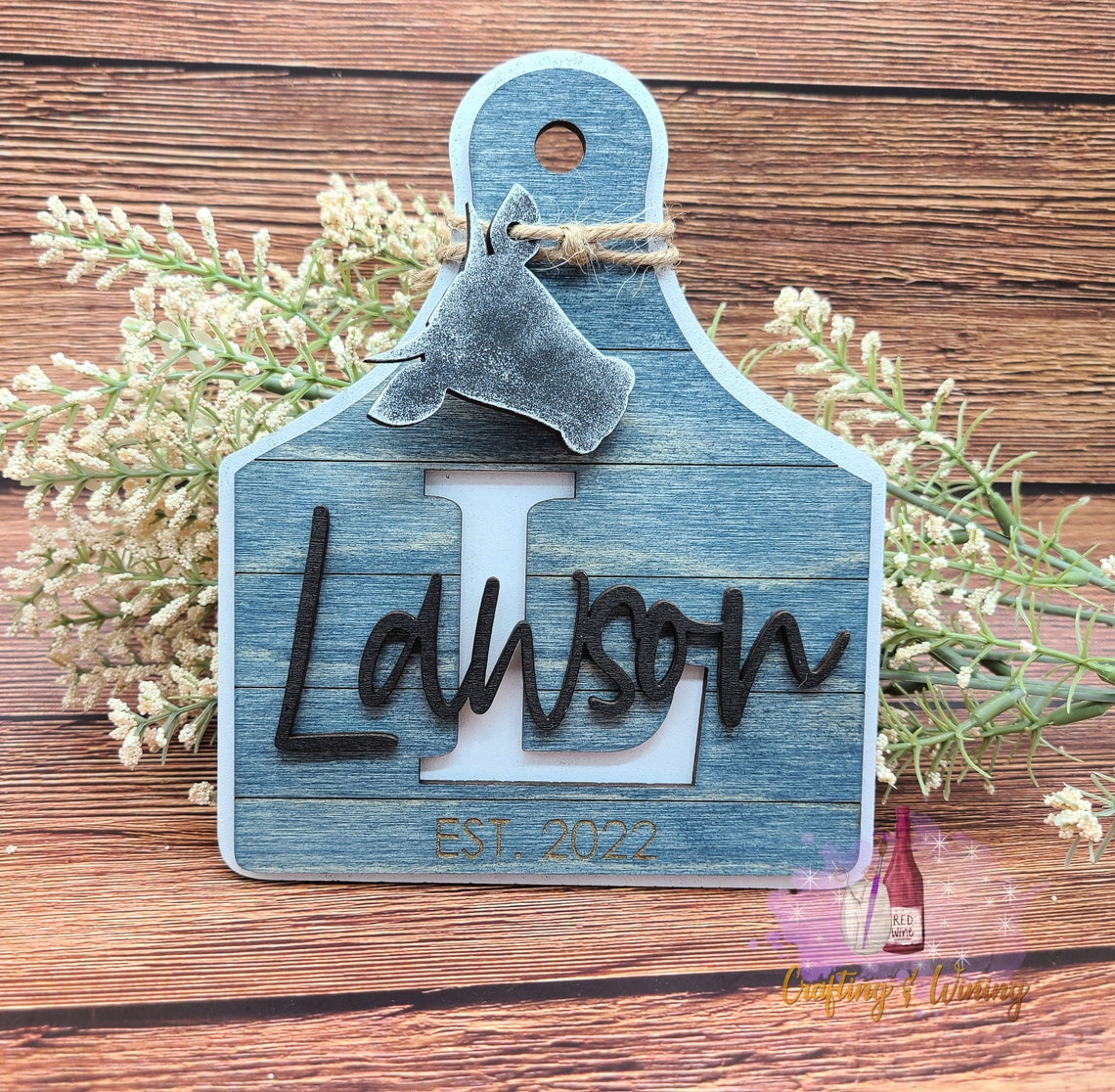 Personalized Cow Tag Decorative Board Decorative Cutting - Etsy