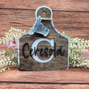 Personalized Cow Tag Decorative Board Cow Decor - Etsy