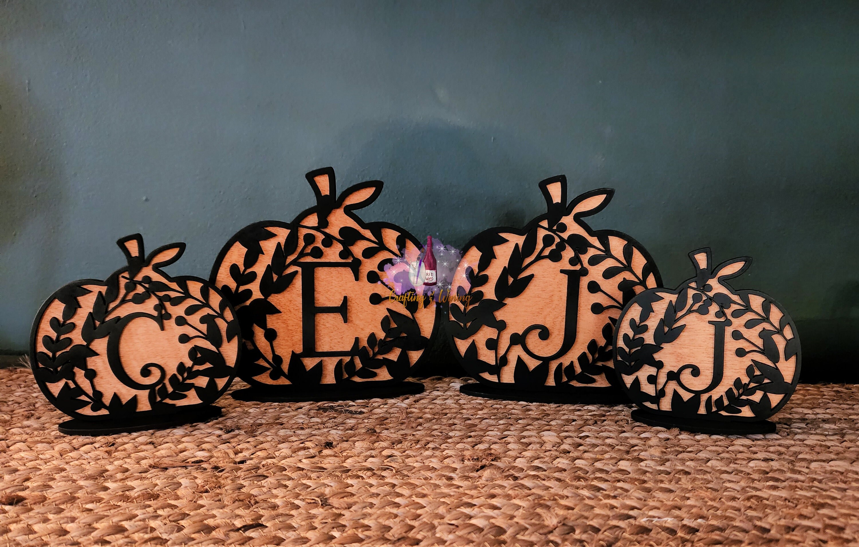 Wooden Initial Pumpkin, Fall Mantel Decor, Laser Cut Letter Pumpkin - Etsy