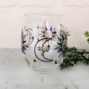 Sun and Moon Wine Glass,celestial Wine Glass,celestial Sun and Moon ...