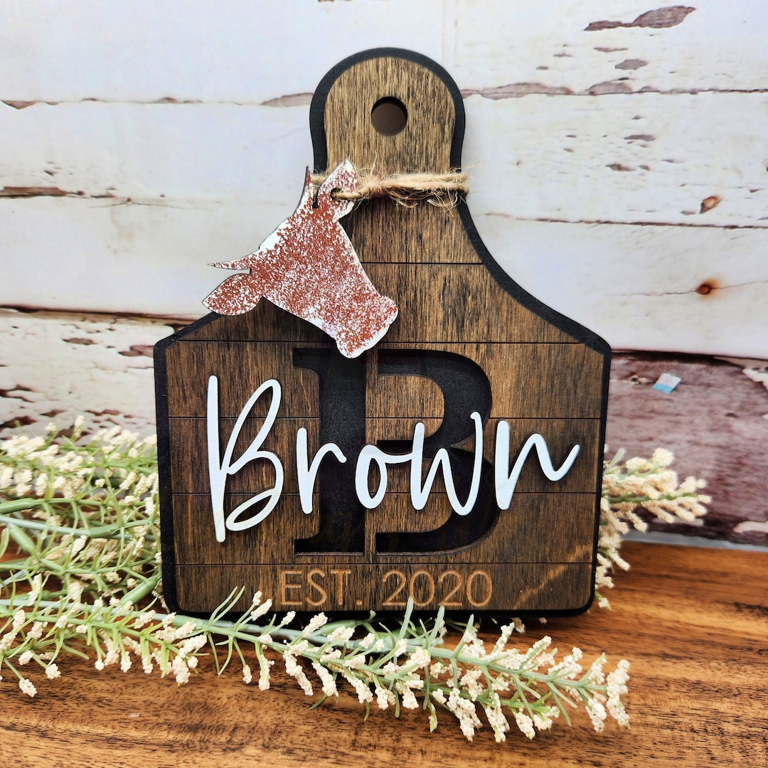 Personalized Wood Cow Tag, Farmhouse Decor - Etsy