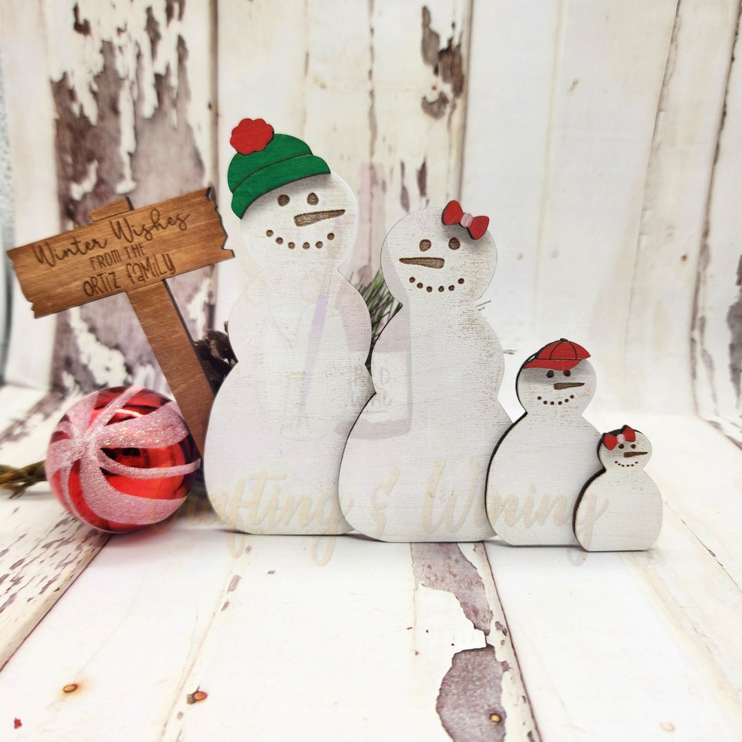 Personalized Snowman Family, Snowman Decor, Personalized Christmas Gift ...