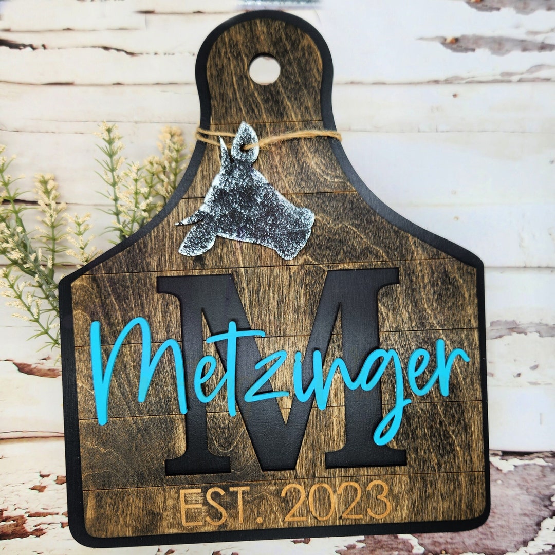 Large Personalized Cow Tag, Decorative Board, Cow Decor, Personalized ...