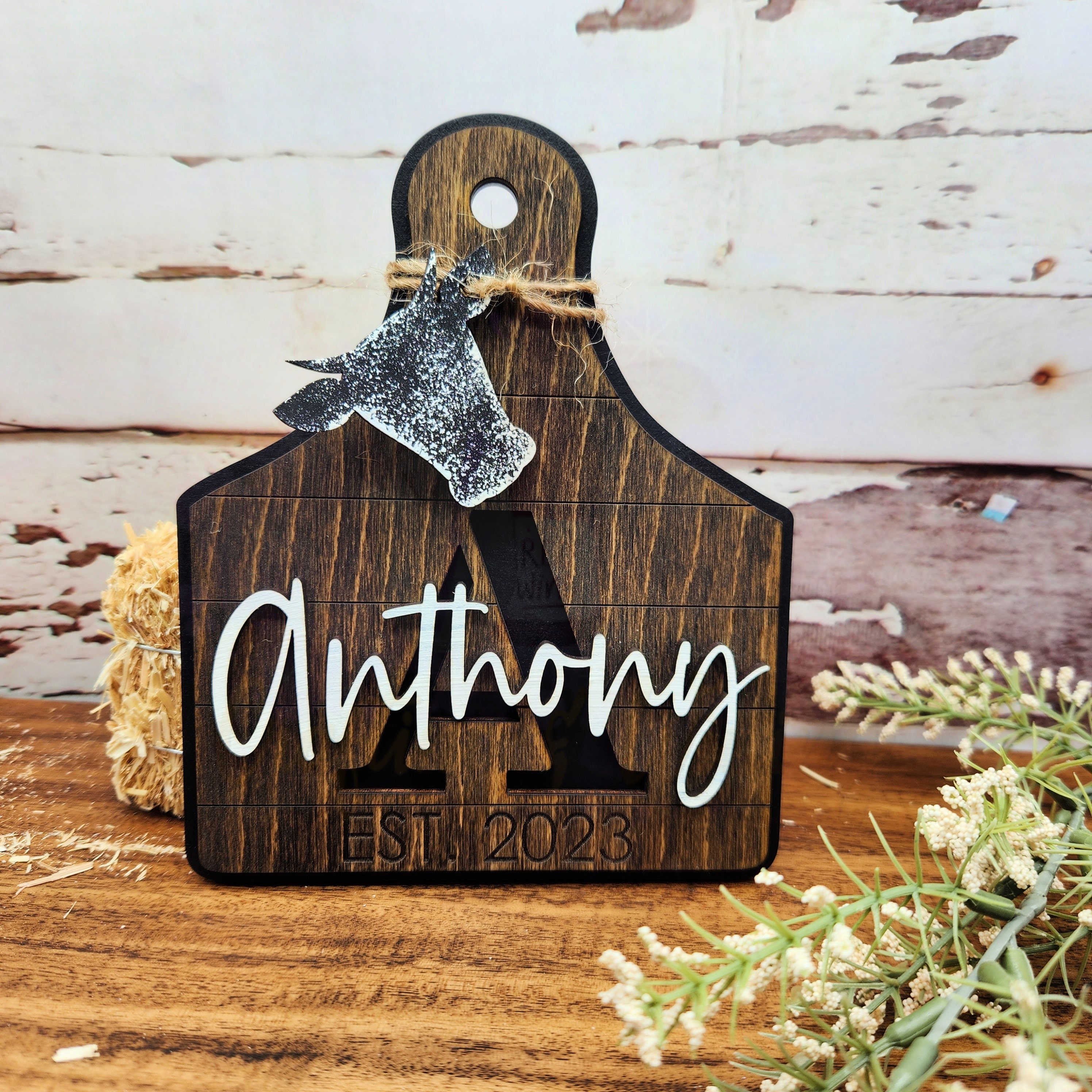 Personalized Wood Cow Tag, Farmhouse Decor - Etsy
