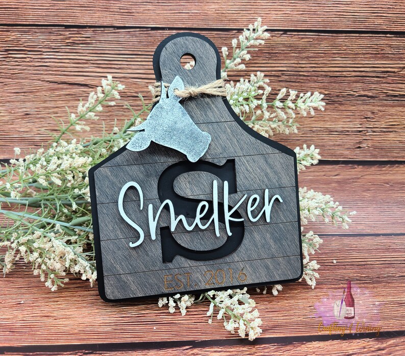 Personalized Cow Tag Decorative Board Cow Decor - Etsy