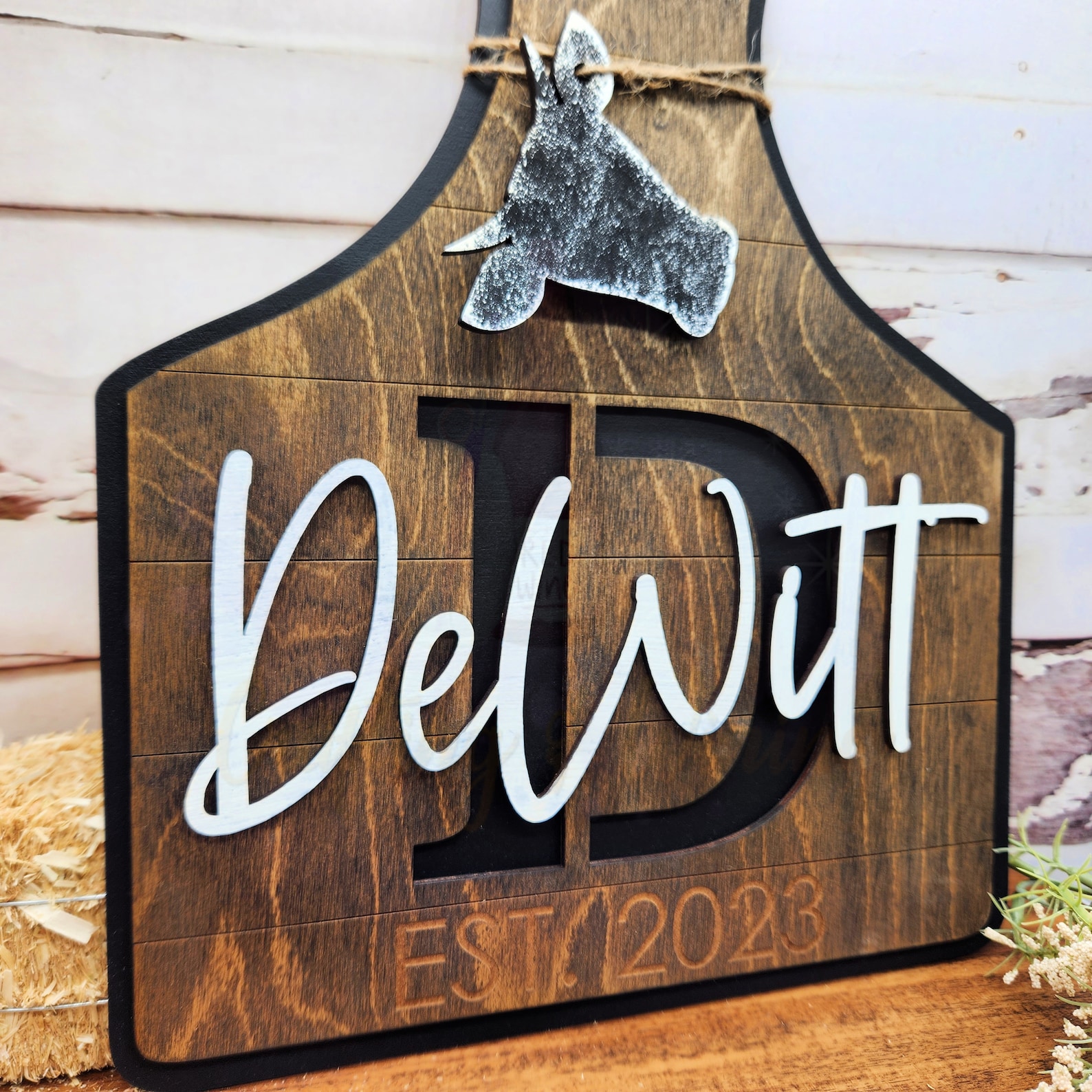 Personalized Wood Cow Tag, Farmhouse Decor - Etsy