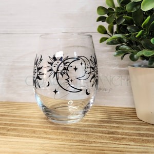Sun and Moon Wine Glass,celestial Wine Glass,celestial Sun and Moon ...