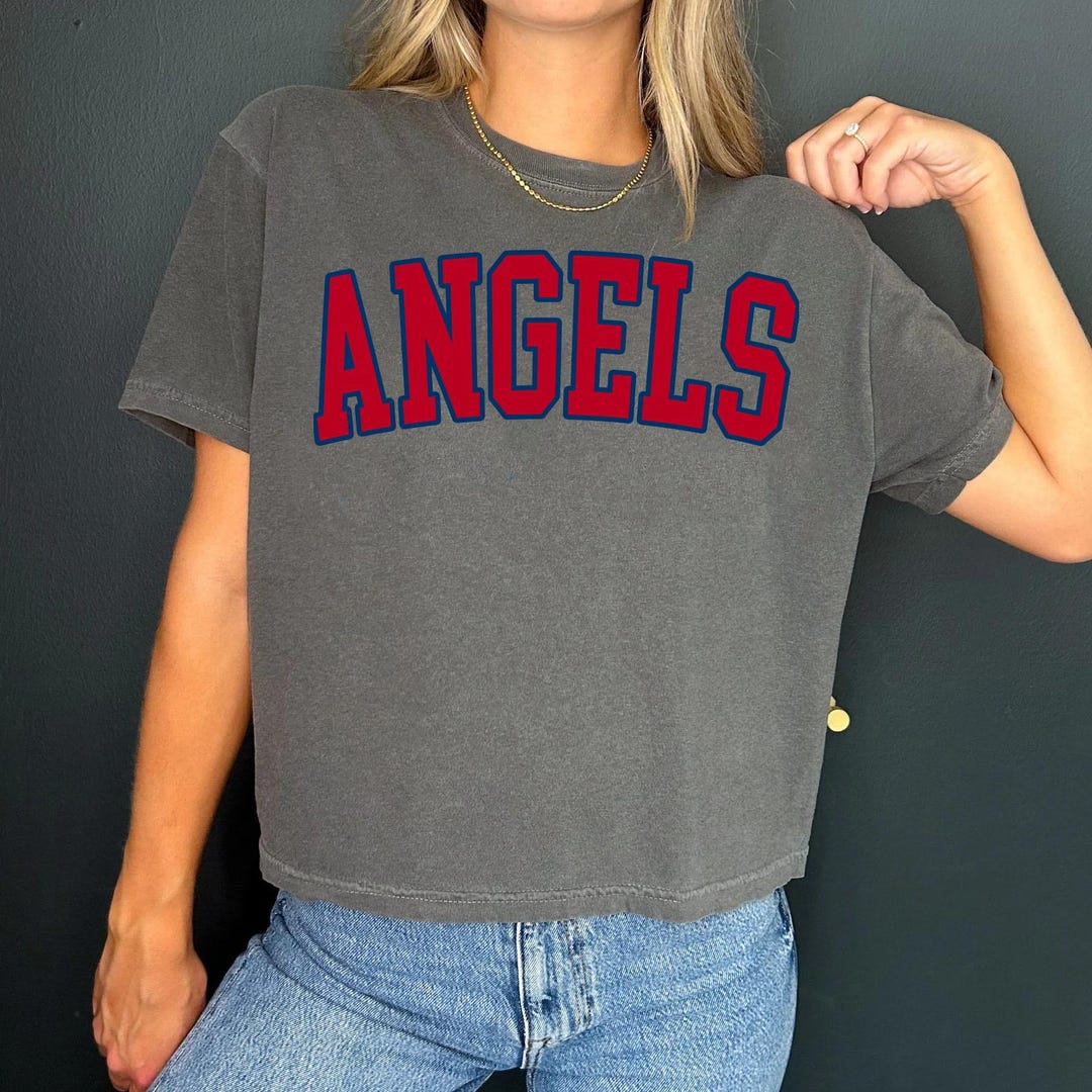 Vintage Los Angeles Angels Baseball Cropped Tshirt Angels Shirt ...