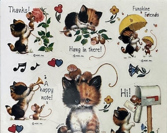 Vintage 1980s 1990s 2000s Hallmark Cats and Kittens Being Cute Sticker ...