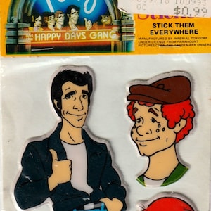 1980s Vintage Puffy Stickers, the Fonz and the Happy Days Gang Cartoon ...