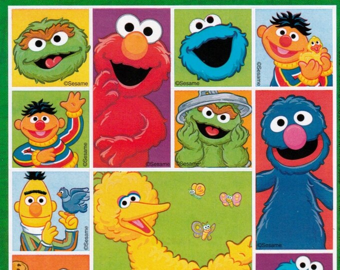 Vintage 1980s 1990s 2000s Sesame Street Sticker Sheet of the Characters ...