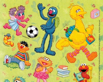 2000s Y2K Sesame Street Characters Sticker Sheet of Elmo, Cookie, Bert ...