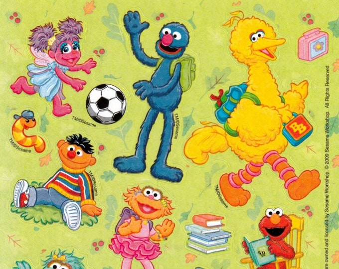 2000s Y2K Sesame Street Characters Sticker Sheet of Elmo, Cookie, Ernie ...