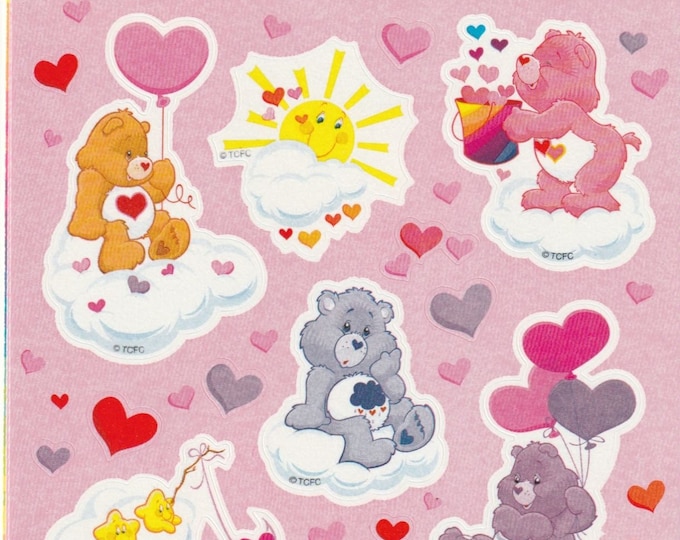 Vintage 2004 Care Bears Sticker Sheet Pink Sheet With Bears - Etsy