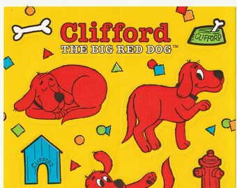 Vintage 1990s Clifford the Big Red Dog SINGLE Sticker Sheet by American ...