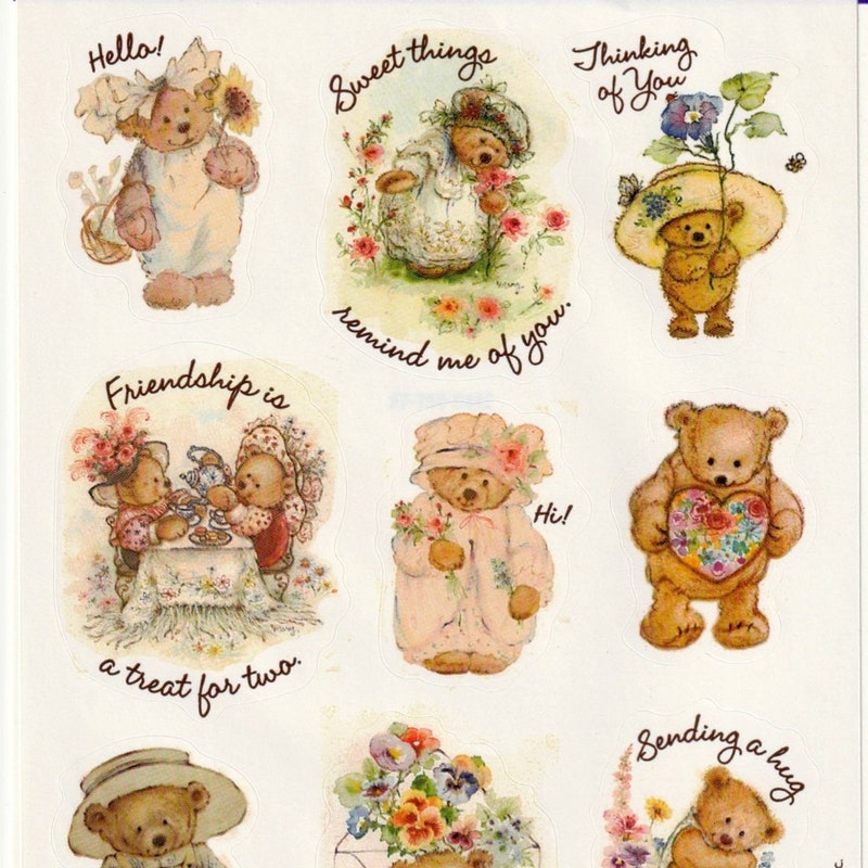 Teddy Bear Stickers - Etsy