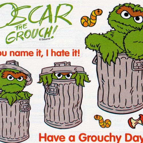 Vintage Sesame Street Oscar the Grouch Canvas Wall Art - Etsy