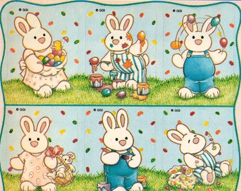 1980s 1990s 2000s Vintage Sticker Sheet, Gibson Easter Bunny Full Sheet ...