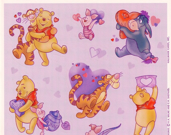 Vintage 1980s 1990s 2000s Hallmark Winnie the Pooh Sticker Sheet, Love ... Vintage 1980s 1990s 2000s Hallmark Winnie the Pooh Sticker Sheet, Love ...