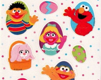 2000s Y2K Sesame Street Characters Sticker Sheet of Elmo, Cookie, Ernie ...