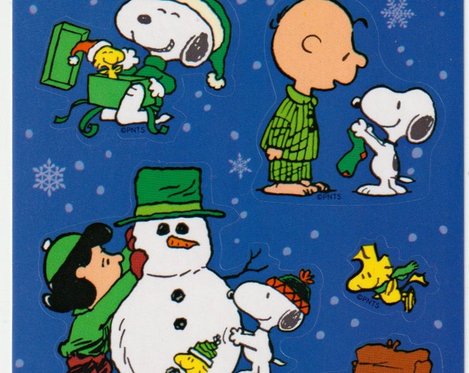 2000s Hallmark Peanuts Sticker Sheet so Cute Characters in Christmas ...