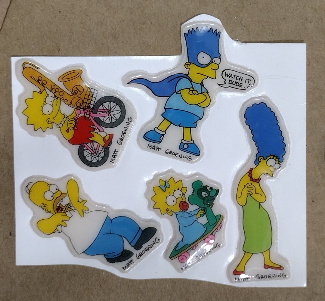 1980s 1990s Vintage Puffy Sticker - the Simpsons Family Characters ...
