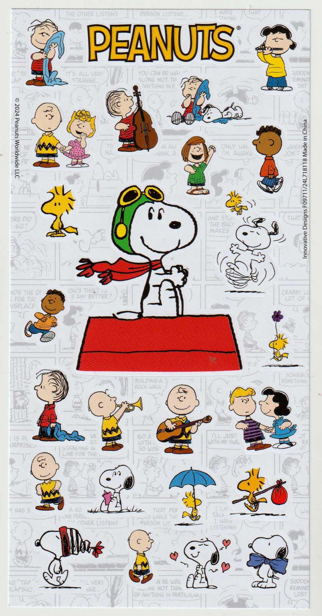 Vintage 1980s 1990s 2000s Sticker Sheet, Peanuts Music Sticker Sheet ...