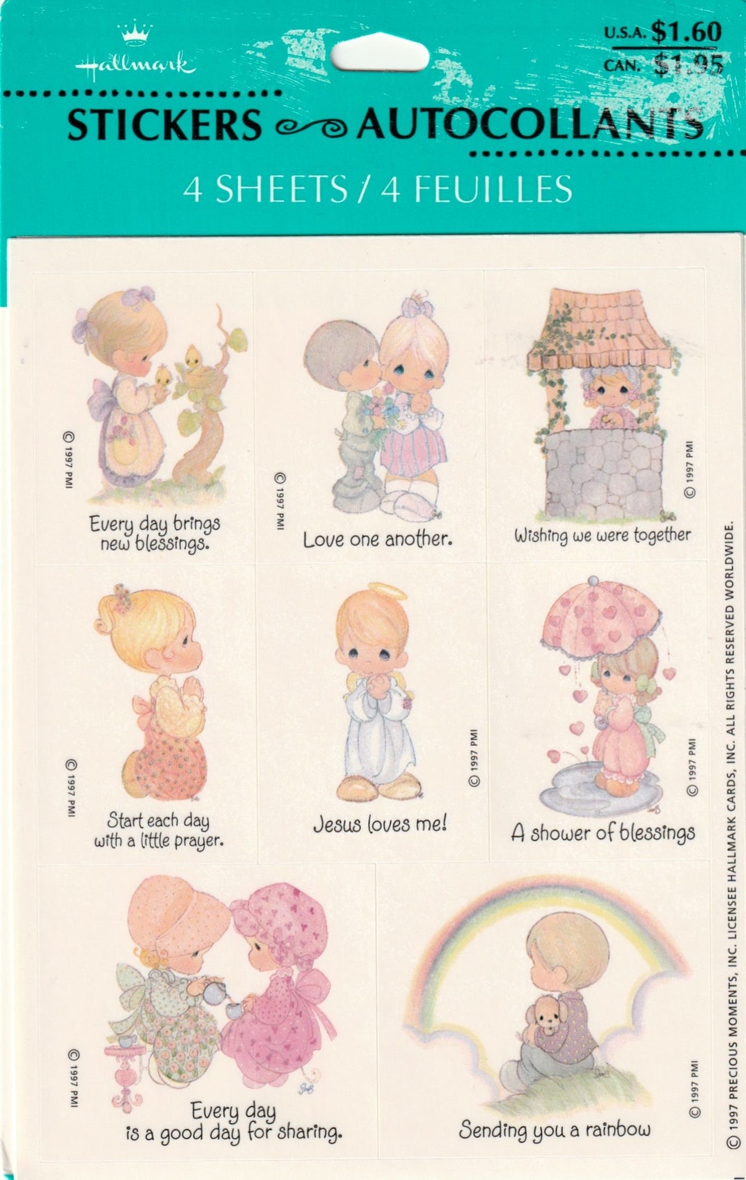 Vintage 1980s 1990s 2000s Hallmark Precious Moments Sticker Sheet ... Vintage 1980s 1990s 2000s Hallmark Precious Moments Sticker Sheet ...