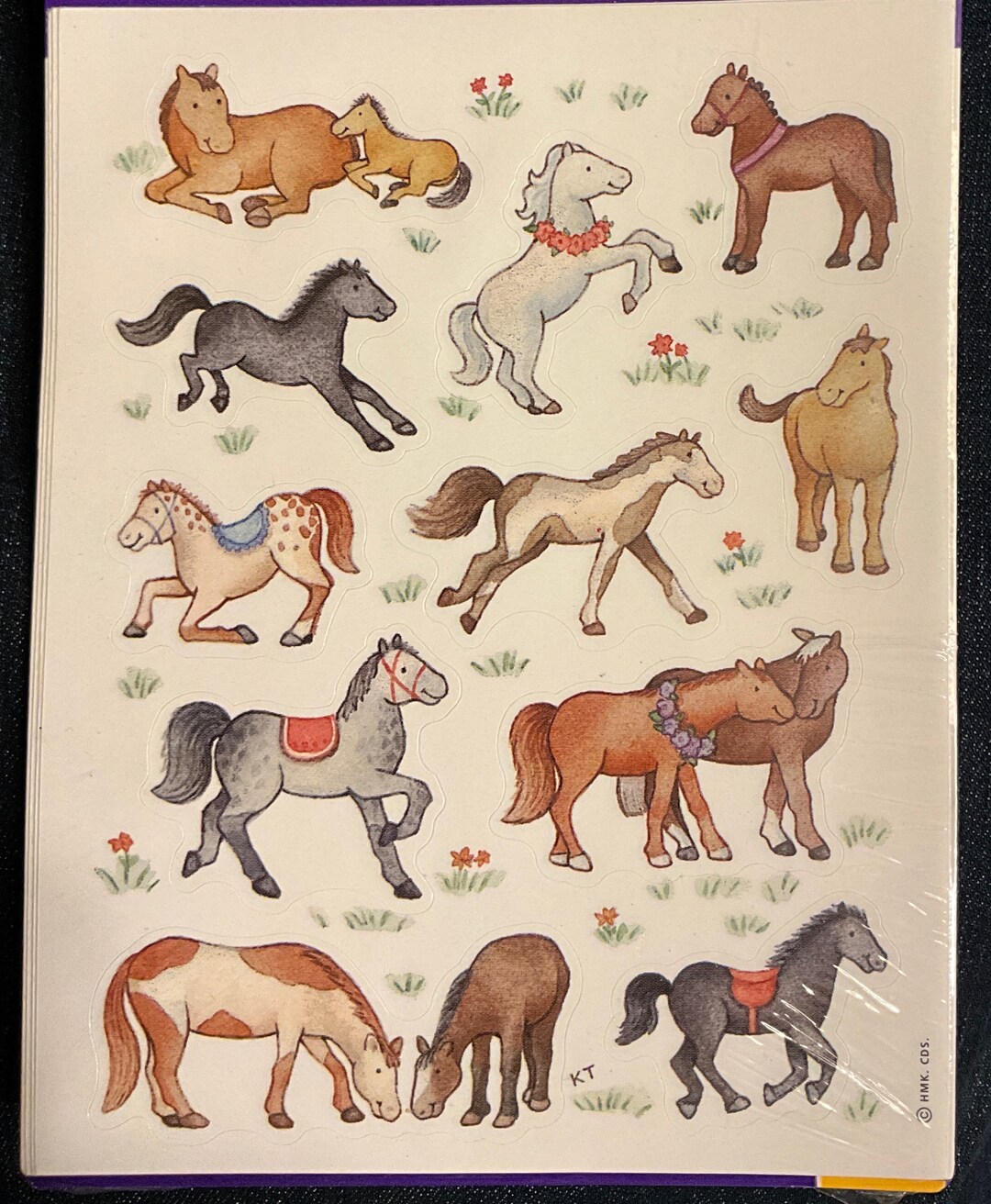 Vintage 1980s 1990s Hallmark Painted Horses Sticker Sheet With ...