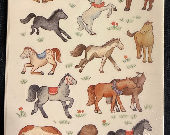 Vintage 1980s 1990s Hallmark Painted Horses Sticker Sheet With ...
