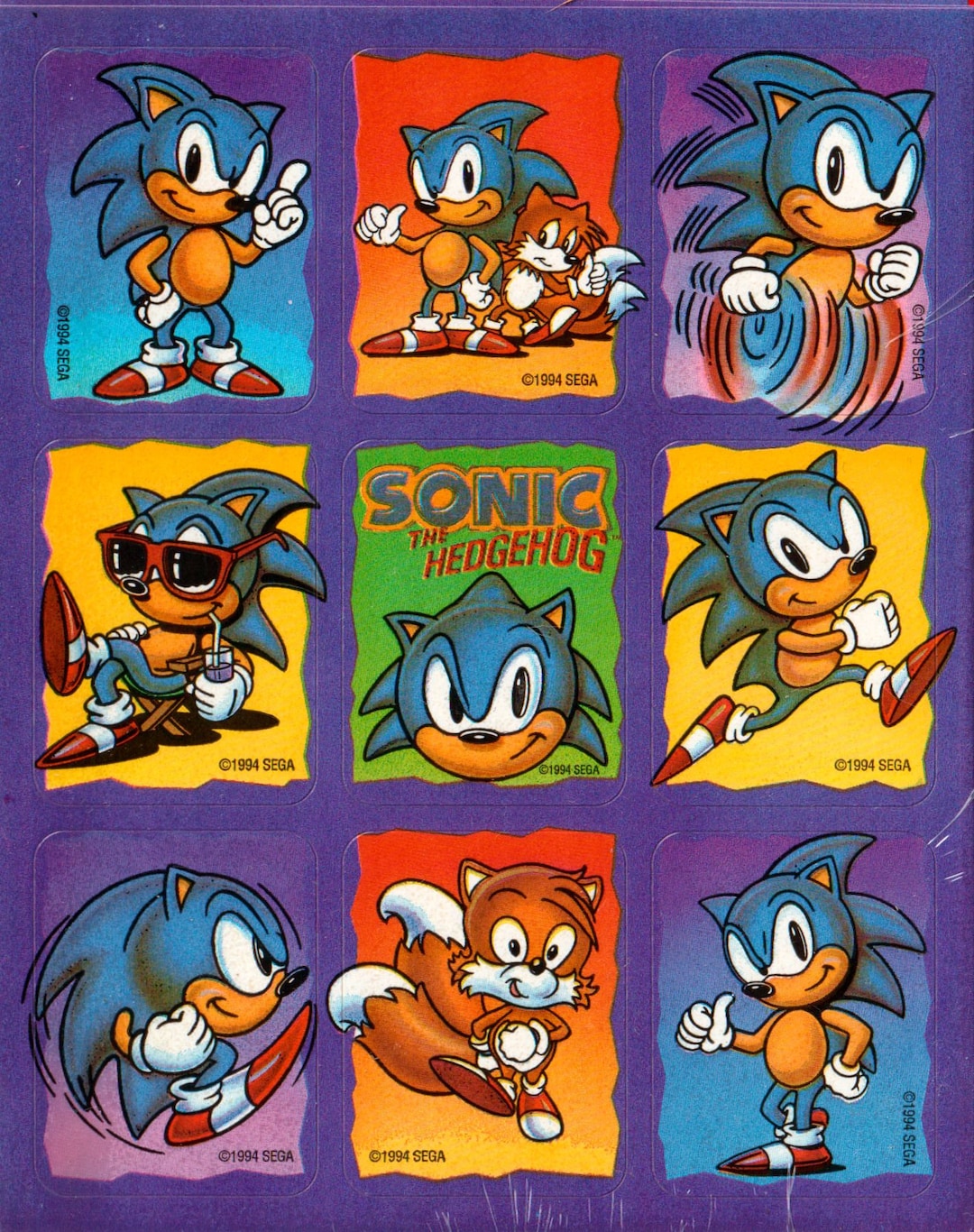 1990s Sonic the Hedgehog Vintage Sticker Sheet by Gibson - Rare! C ...