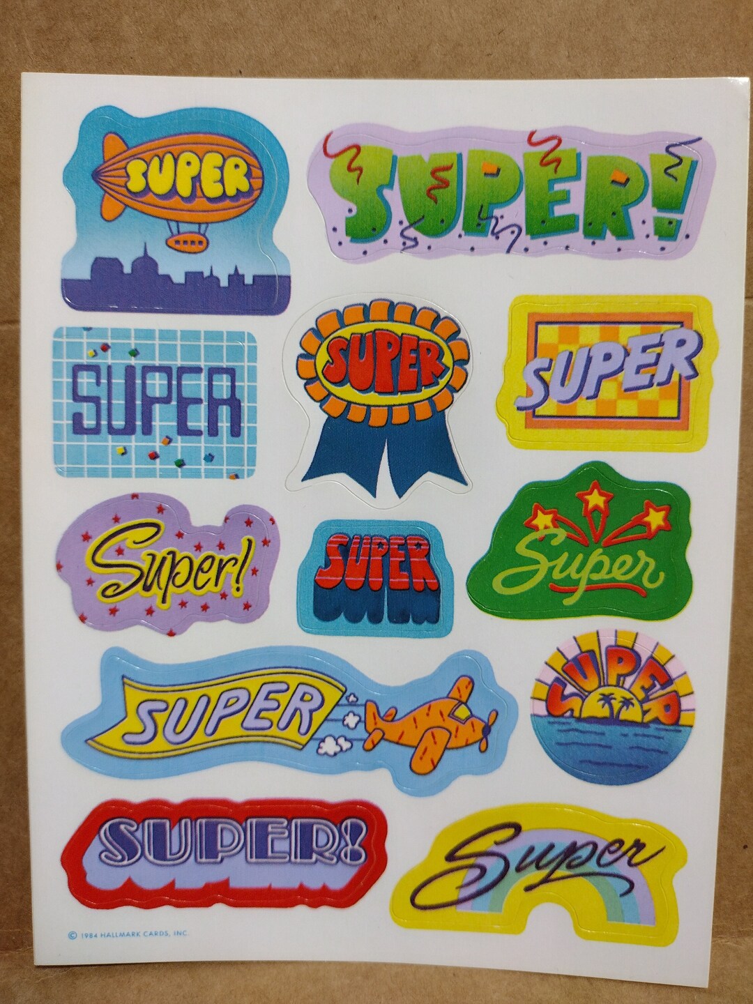 1980s 1990s 2000s Vintage Hallmark Reward Sticker Sheet, "super" in ...