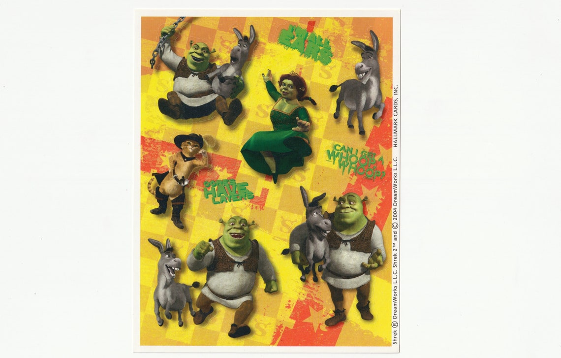 Shrek 2 Movie Sticker Sheet by Hallmark - Etsy